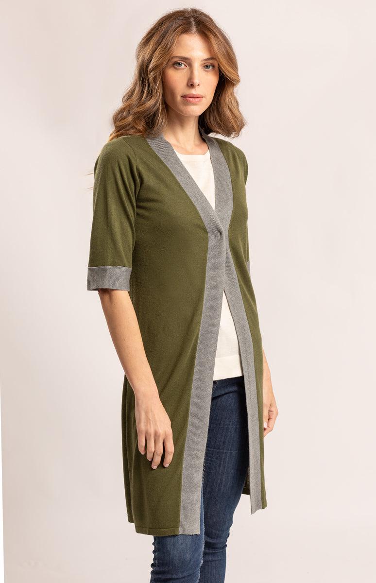 Cardigan Spolverino manica 3/4 – ONECASHMERE